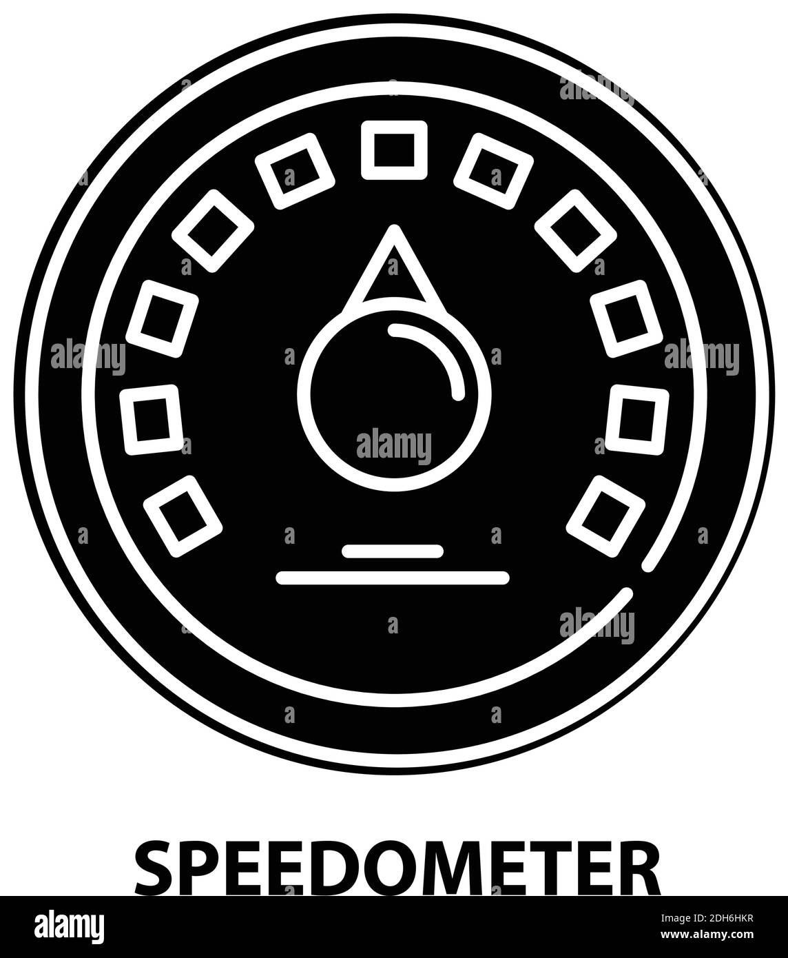 speedometer icon, black vector sign with editable strokes, concept ...