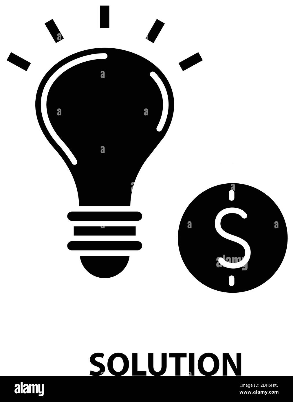 solution icon, black vector sign with editable strokes, concept ...