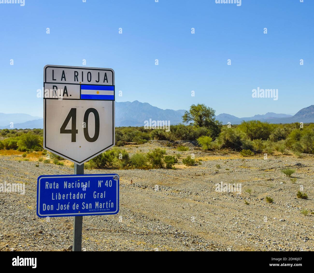 Route Signpost Information, La Rioja, Argentina Stock Photo - Alamy