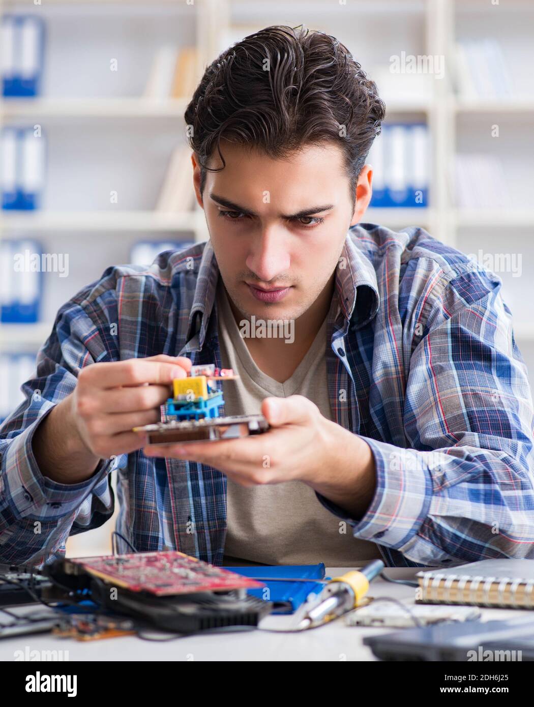 Computer hardware repair and fixing concept by experienced techn Stock ...