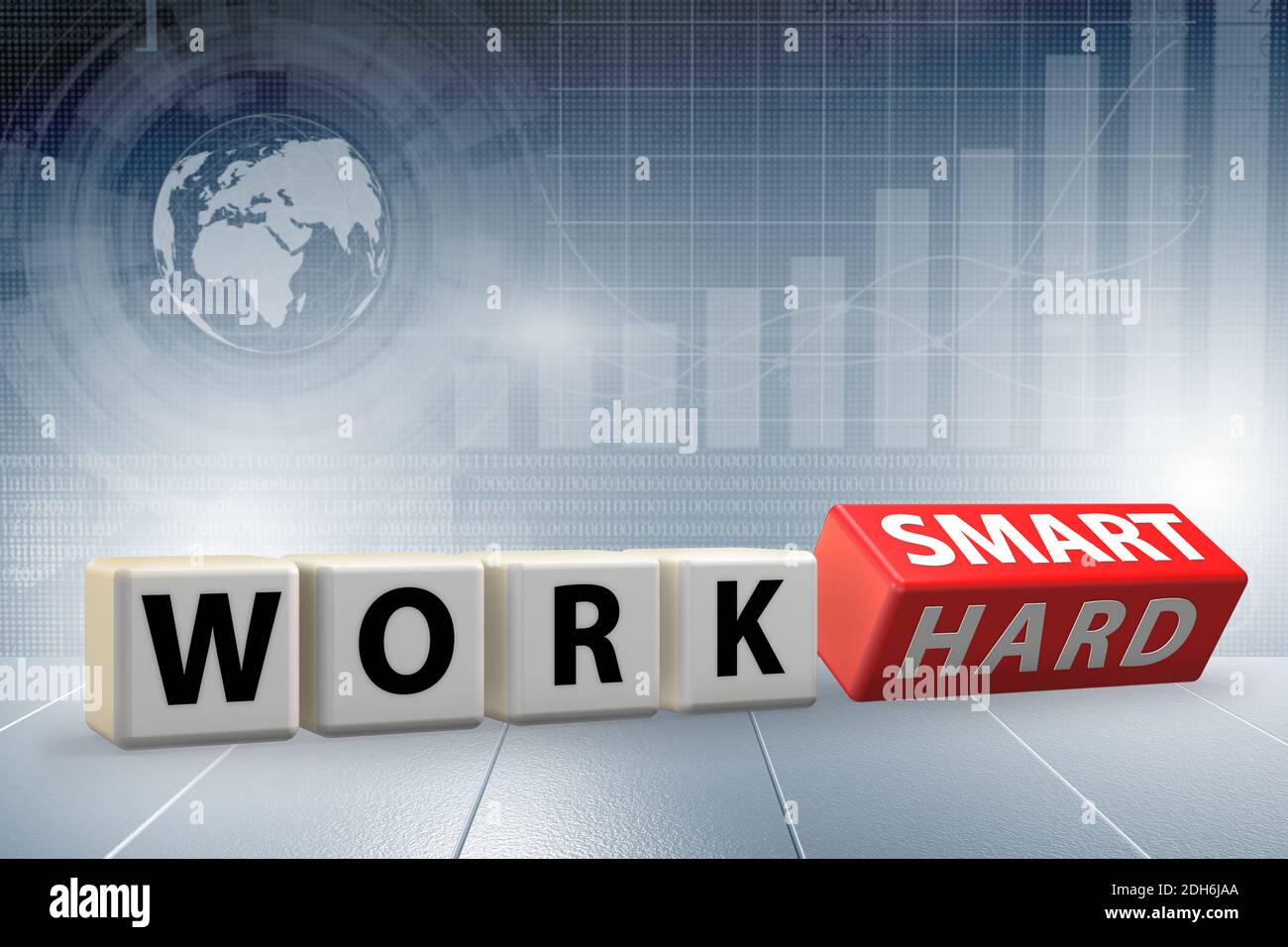 Concept of working smart not hard - 3d rendering Stock Photo - Alamy