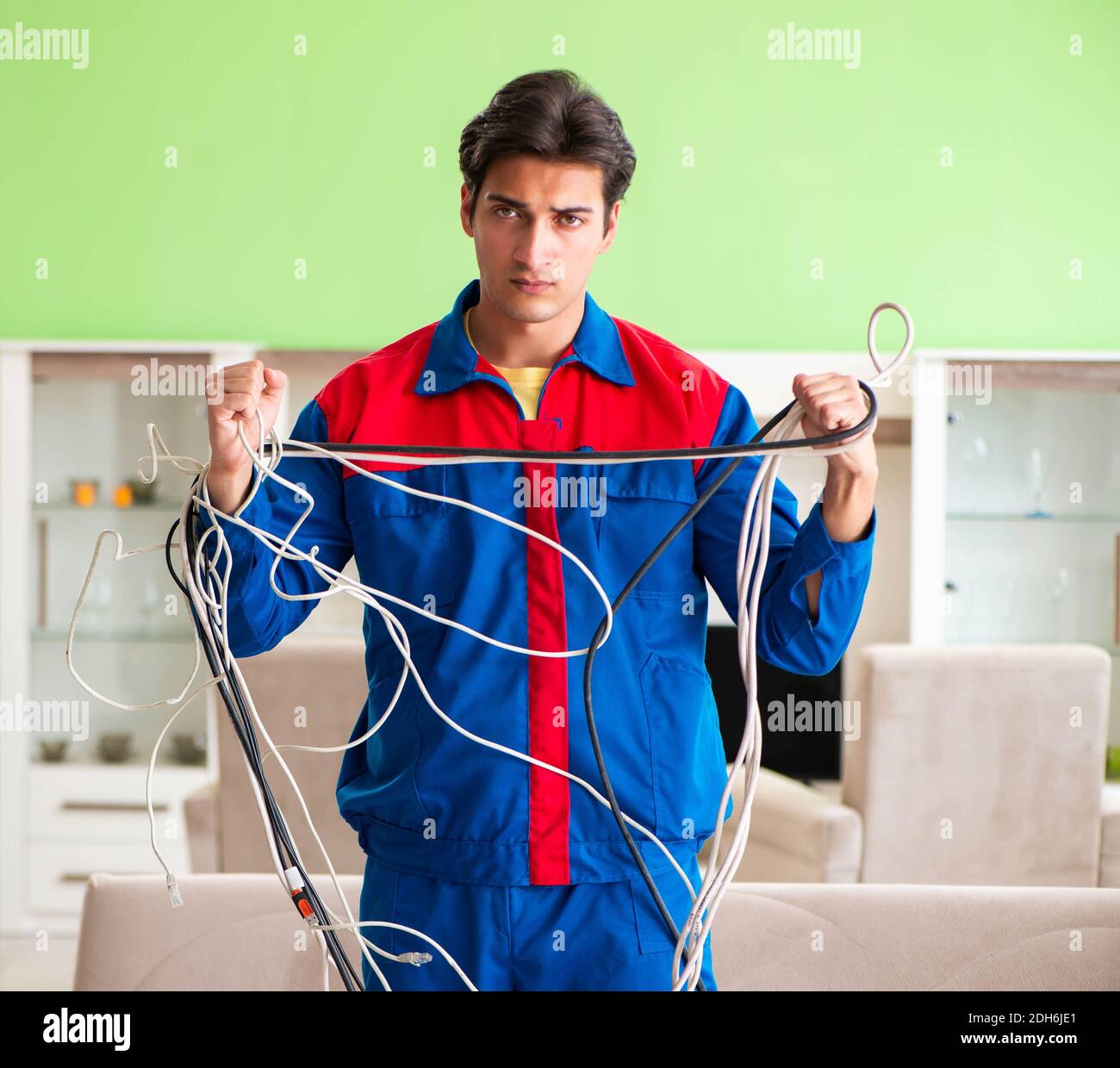 Professional electrician troubleshooting electric hi-res stock ...