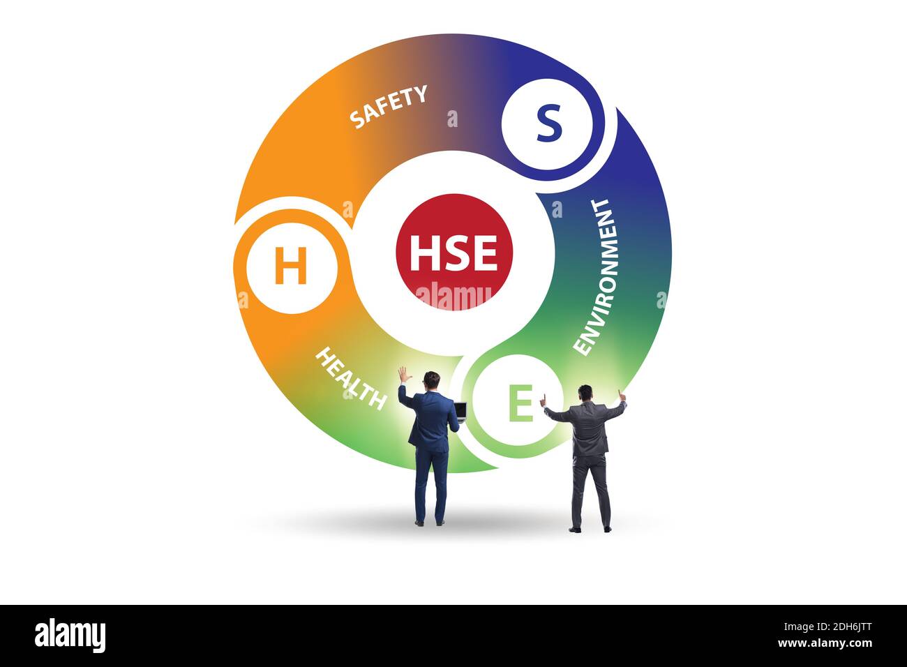 HSE concept for health safety environment with businessman Stock Photo ...
