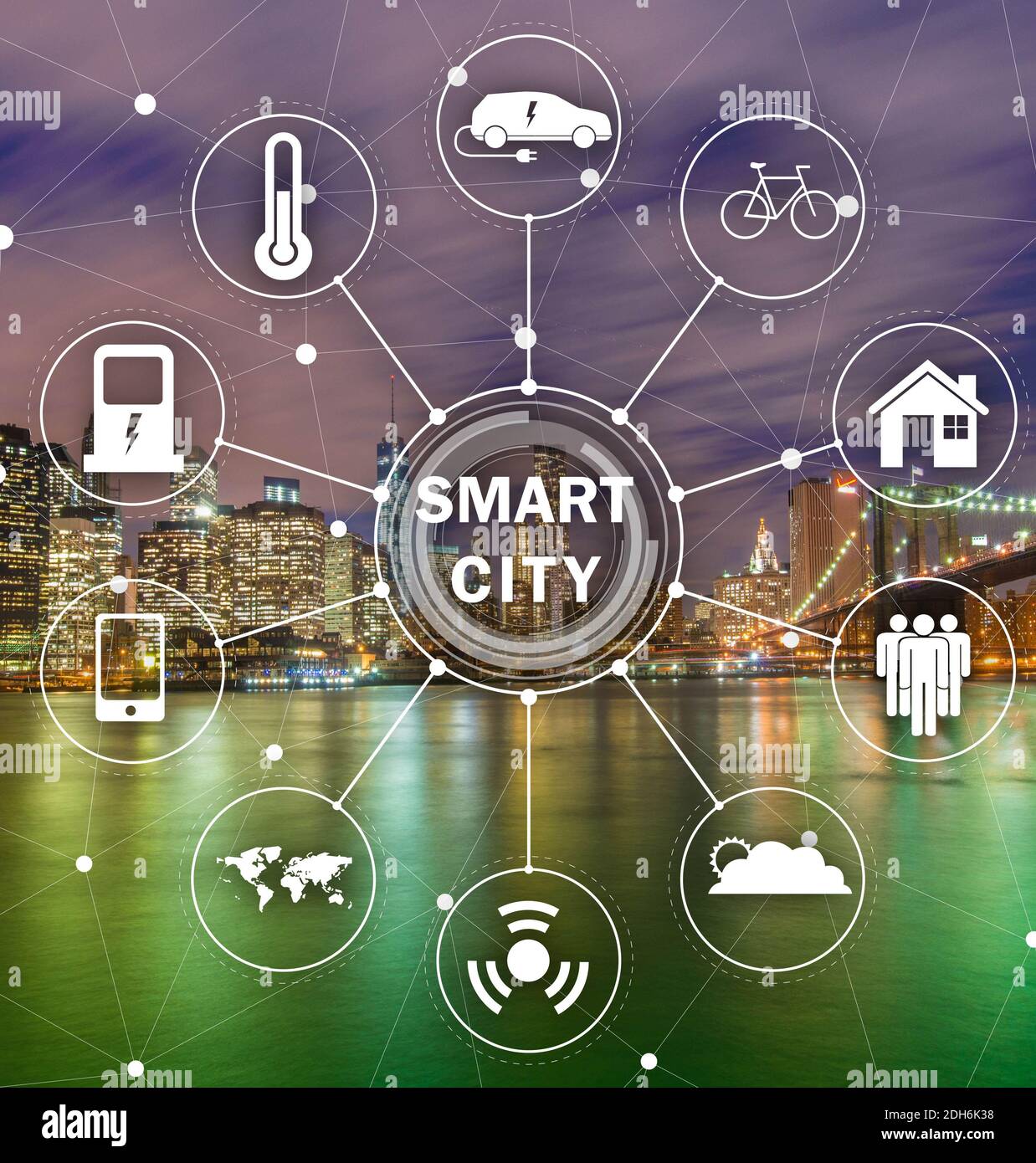 Concept of smart city and internet of things Stock Photo - Alamy