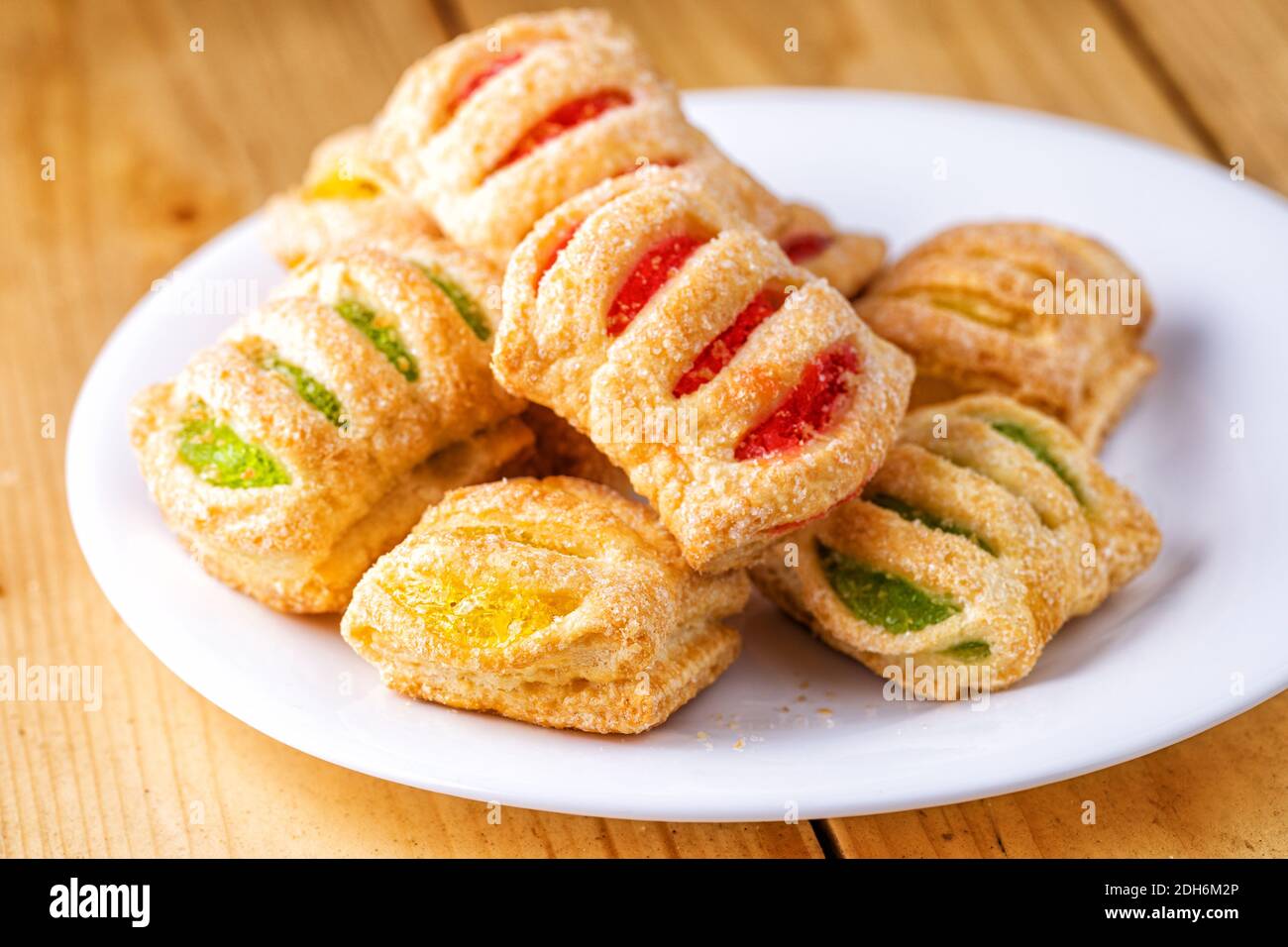 Puff pastry cookies with jam Stock Photo - Alamy