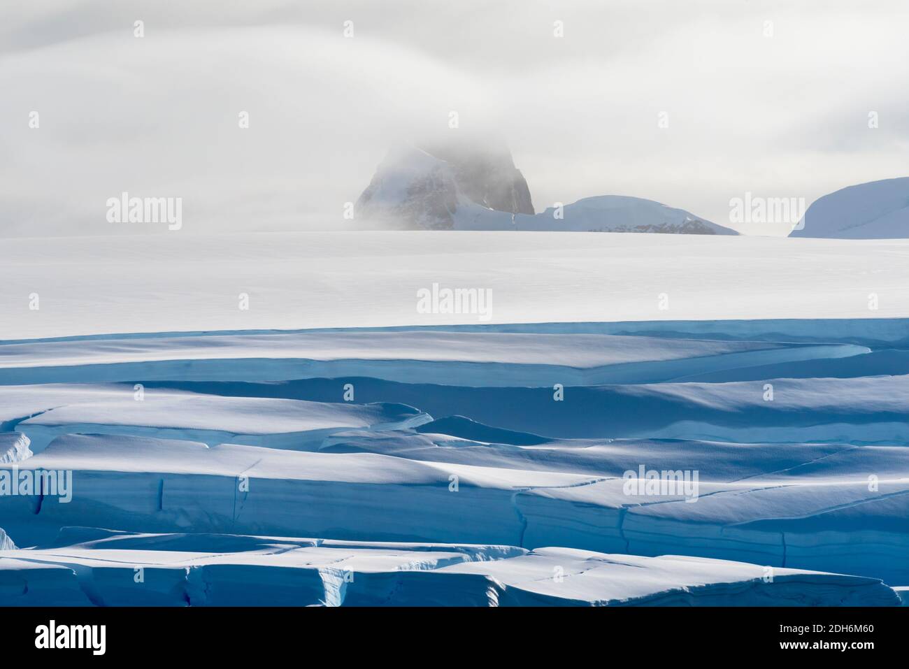 Iceberg and snow covered island in South Atlantic Ocean, Antarctica ...