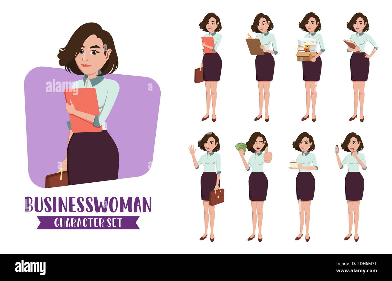 Businesswoman character vector set. Business woman characters female ...