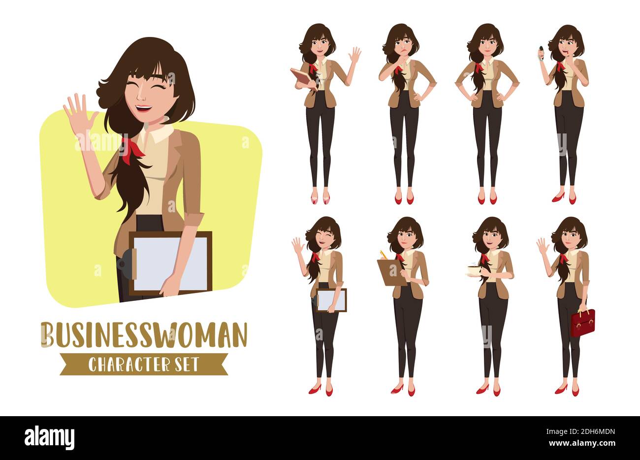 Business woman character vector set. Businesswoman characters female ...