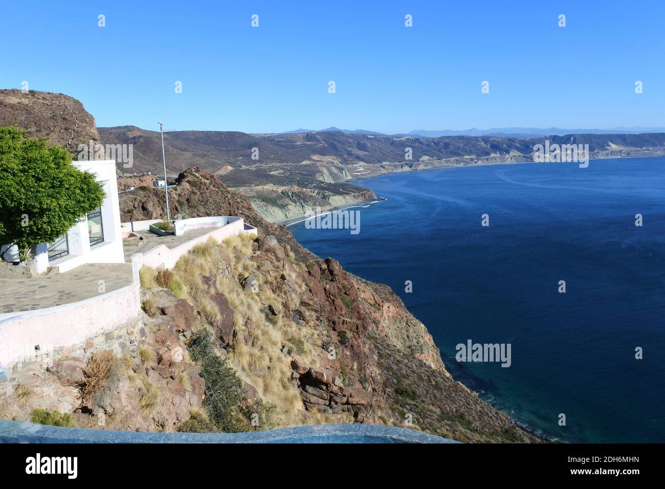The view of the ocean from shore in Baja California, Mexico during ...