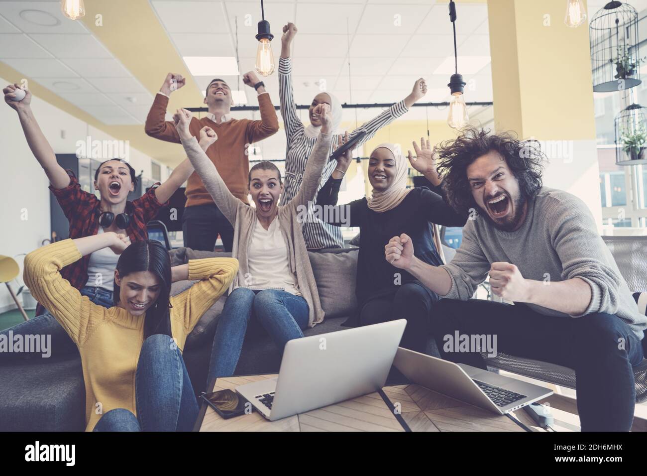 Business team celebrating Stock Photo - Alamy