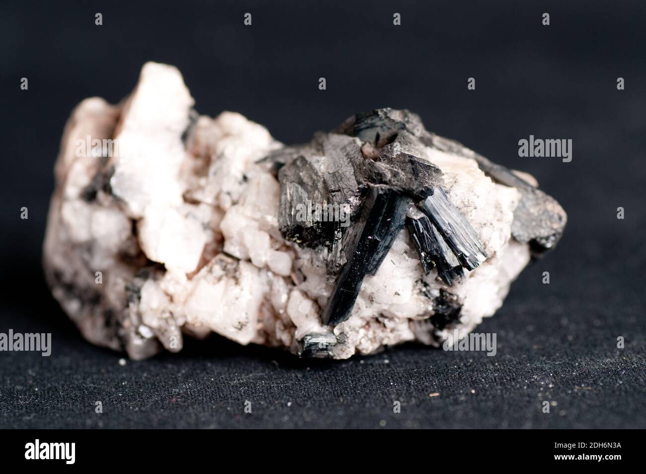 manganese or manganite mineral sample with quartz and calcite Stock ...