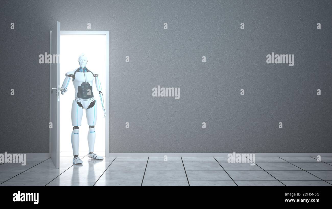 Humanoid Robot Door Stock Photo - Alamy