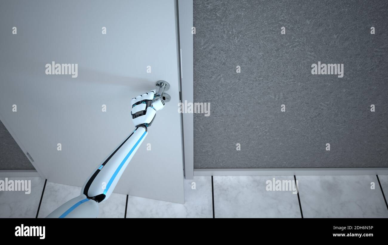 Humanoid Robot Hand Door Stock Photo - Alamy