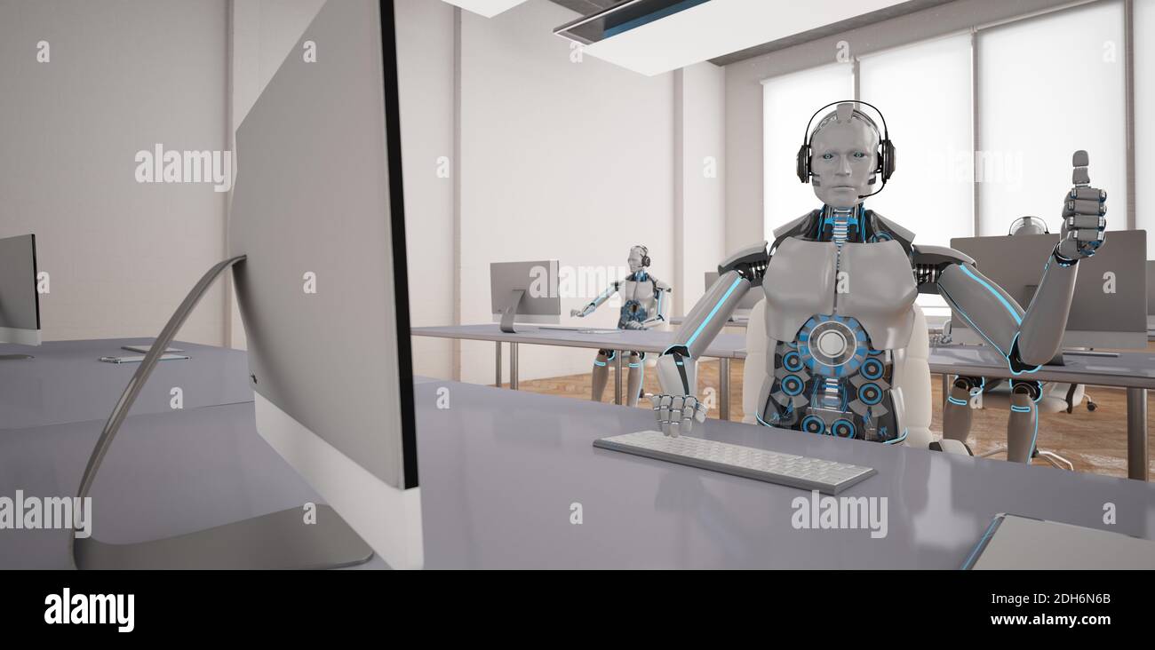 Call Robot Call Center Ok Stock Photo - Alamy