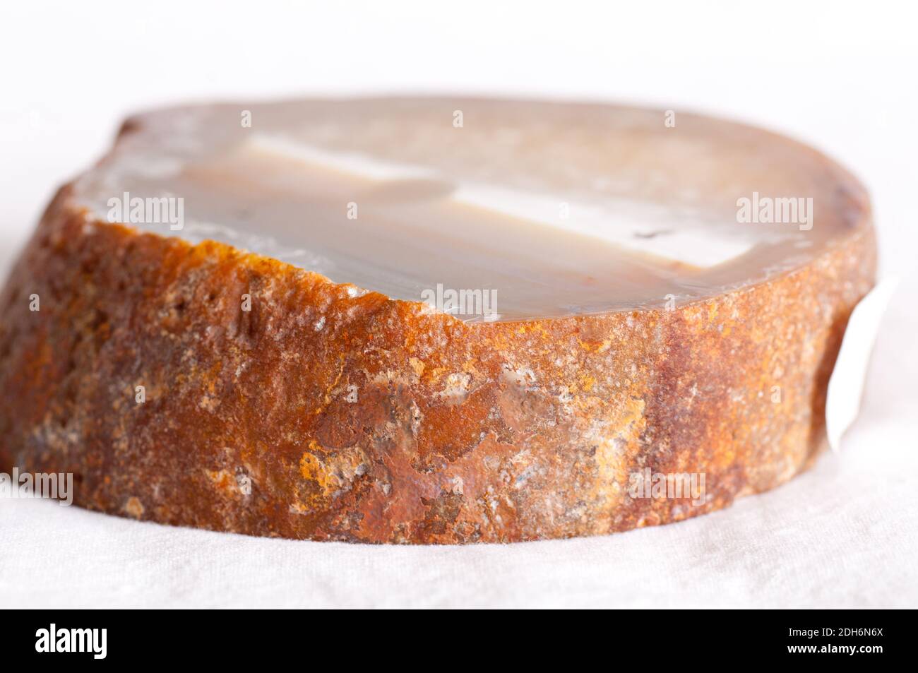 rough round mineral sample of agate crystal with crust Stock Photo - Alamy
