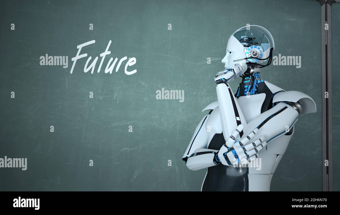 Future Thinking Humanoid Robot Stock Photo - Alamy