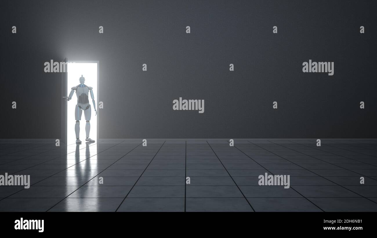Humanoid Robot Door Stock Photo - Alamy