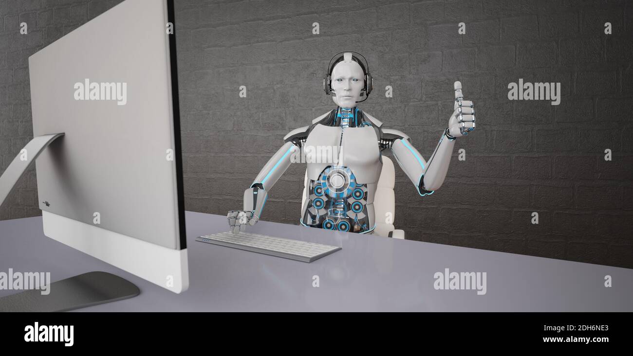 Call Robot Call Center Ok Stock Photo - Alamy
