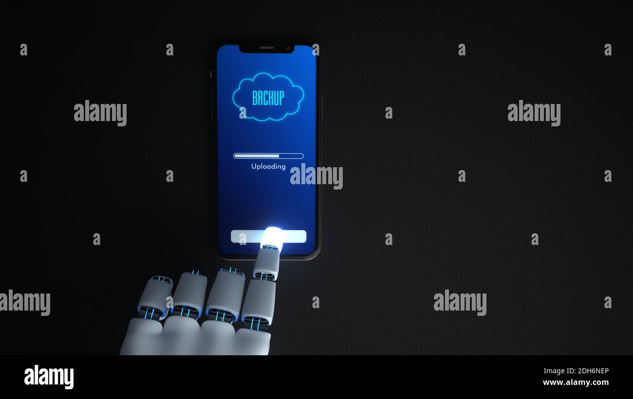 Humanoid Robot Smartphone Backup Stock Photo - Alamy