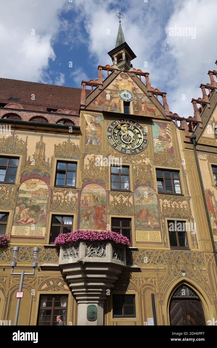 Town hall in Ulm with astronomical clock Stock Photo - Alamy