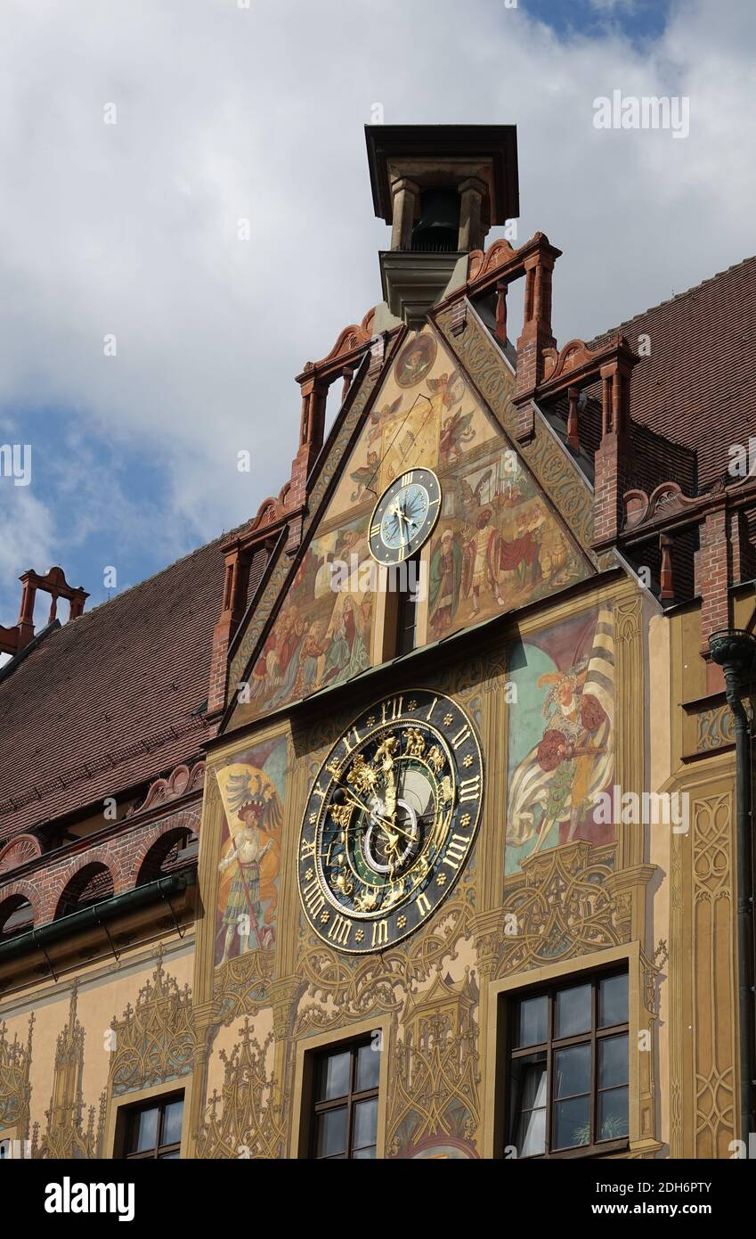 Town hall in Ulm with astronomical clock Stock Photo - Alamy