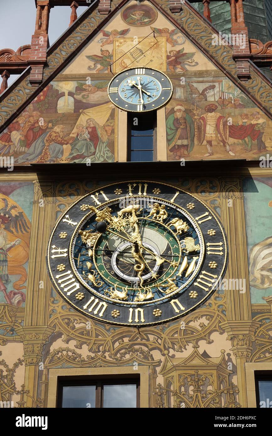 Town hall in Ulm with astronomical clock Stock Photo - Alamy