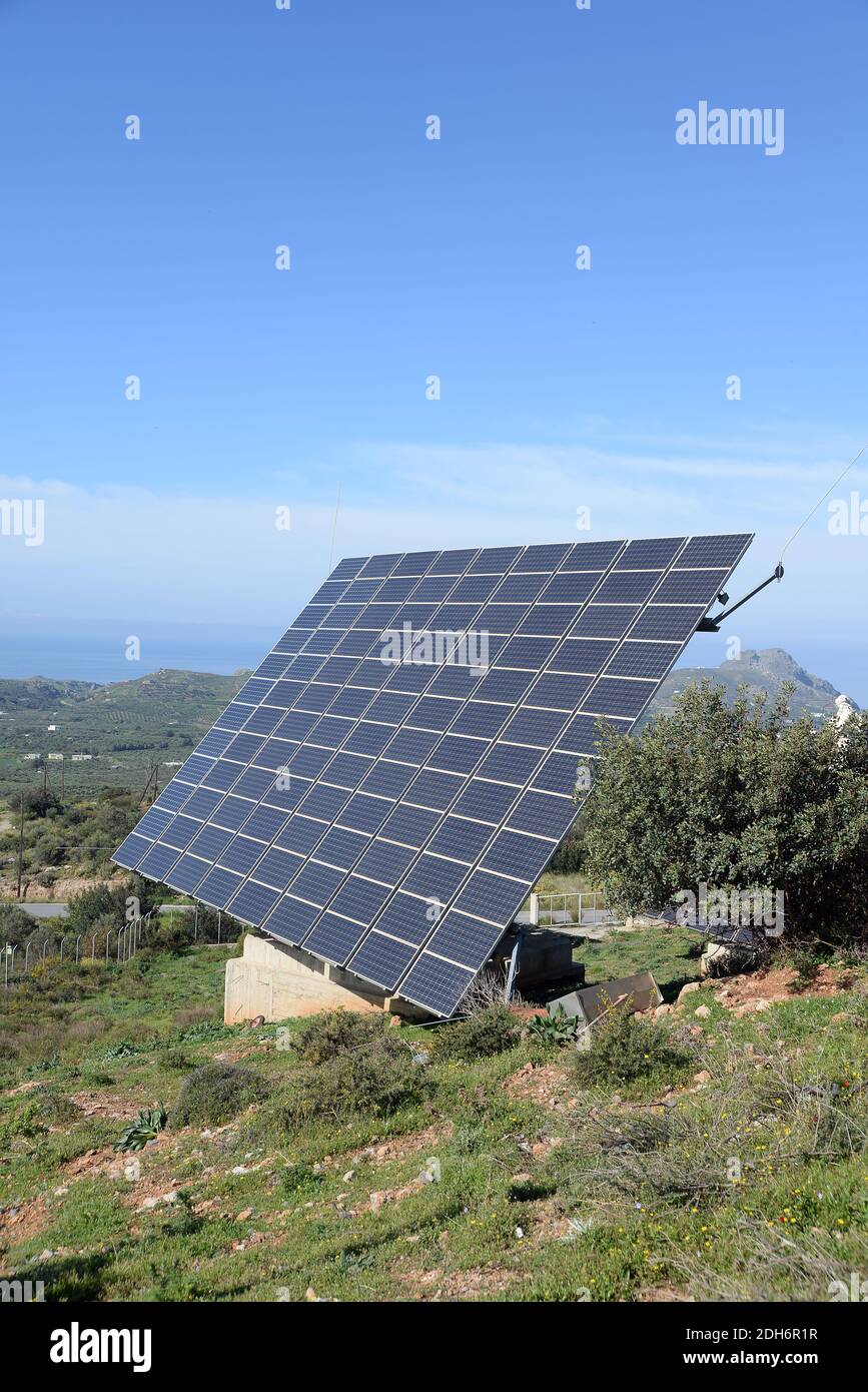 Solar cells in Crete Stock Photo - Alamy