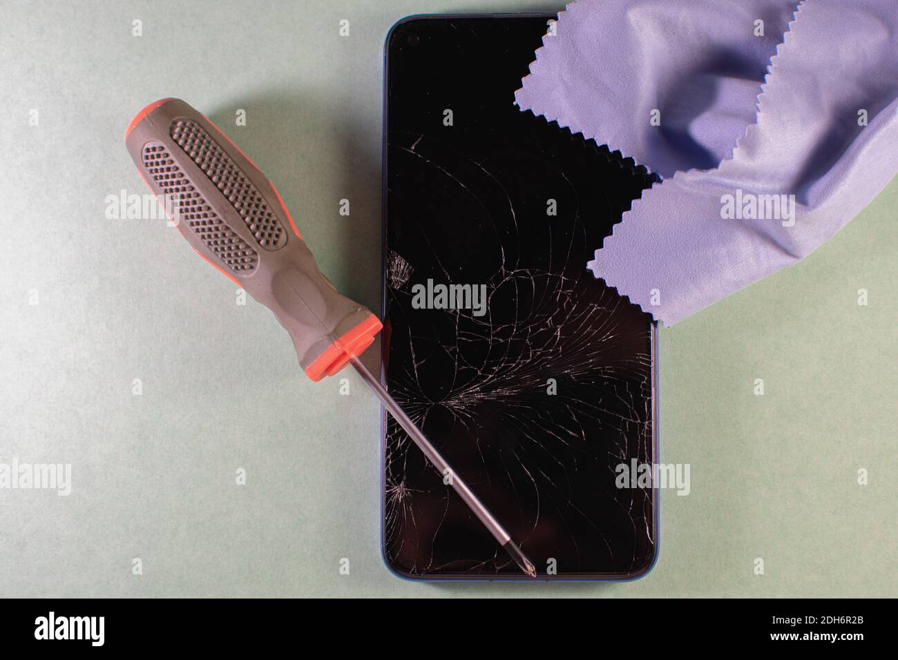 Concept of fixing cell phone screen blurred back Stock Photo - Alamy