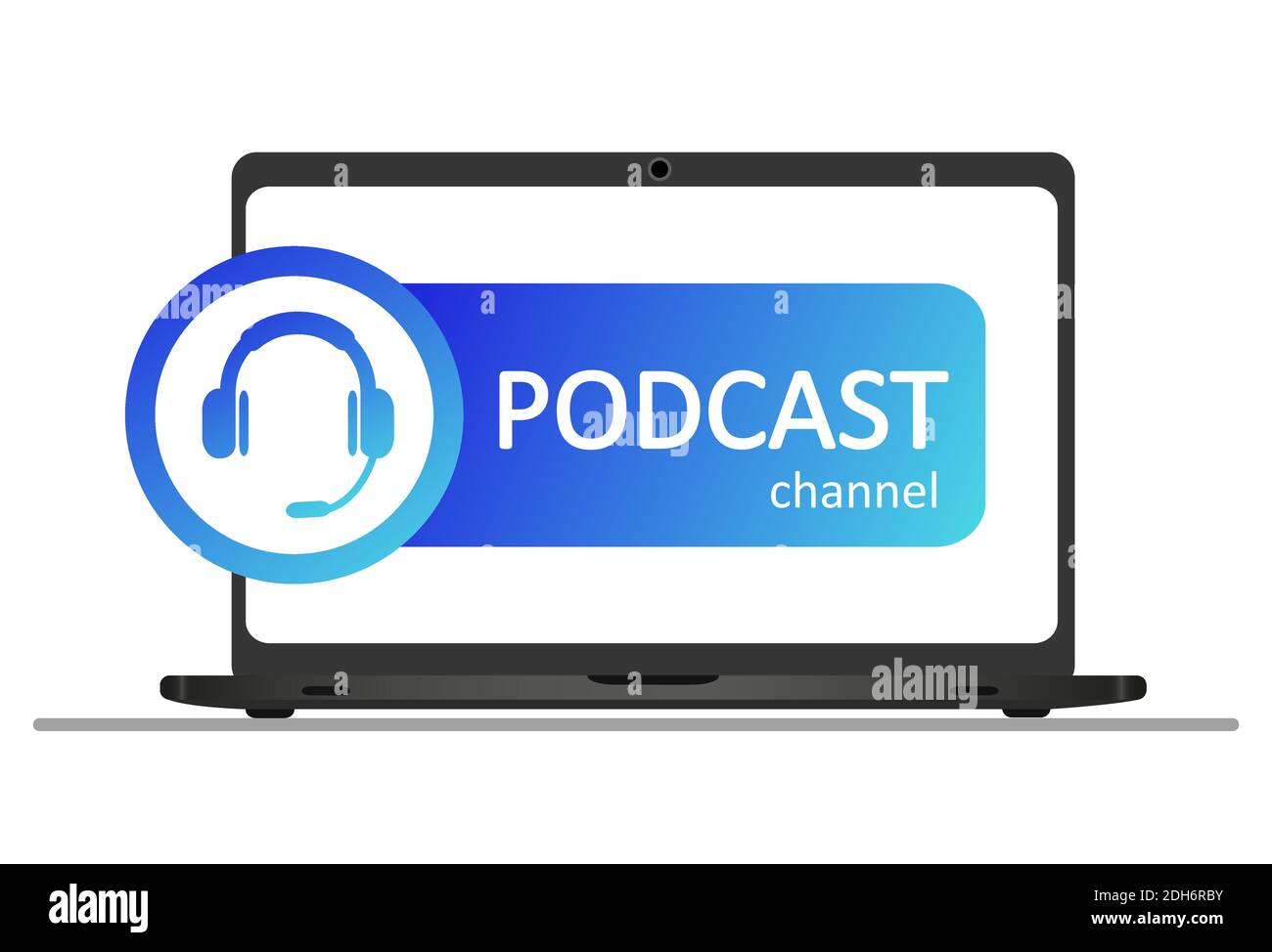 Podcast or radio logo. Gradient symbol and button of live streaming ...