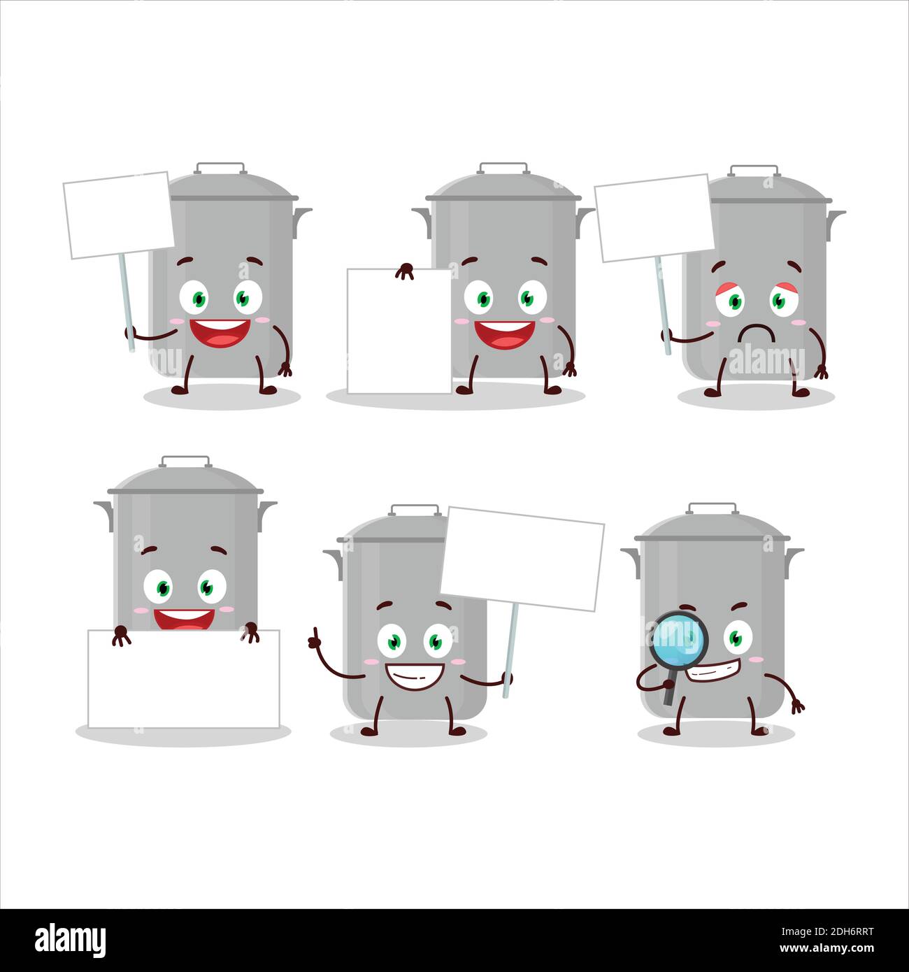 Stock pot cartoon character bring information board. Vector ...