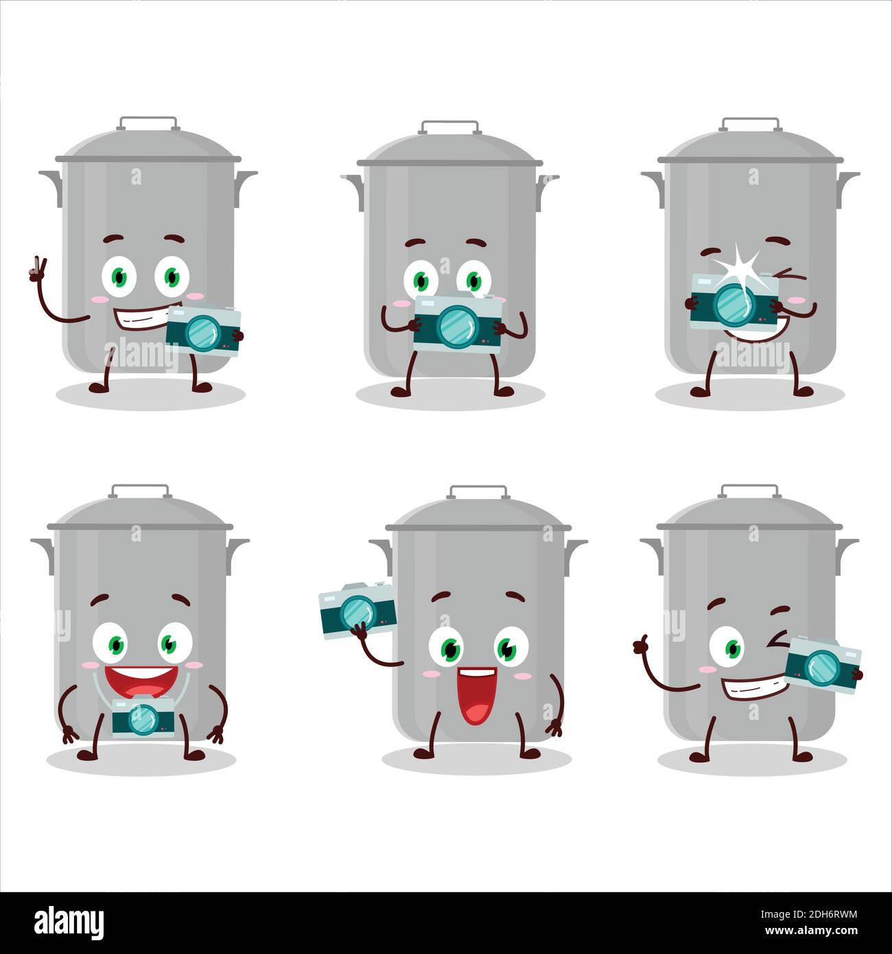 Photographer profession emoticon with stock pot cartoon character ...