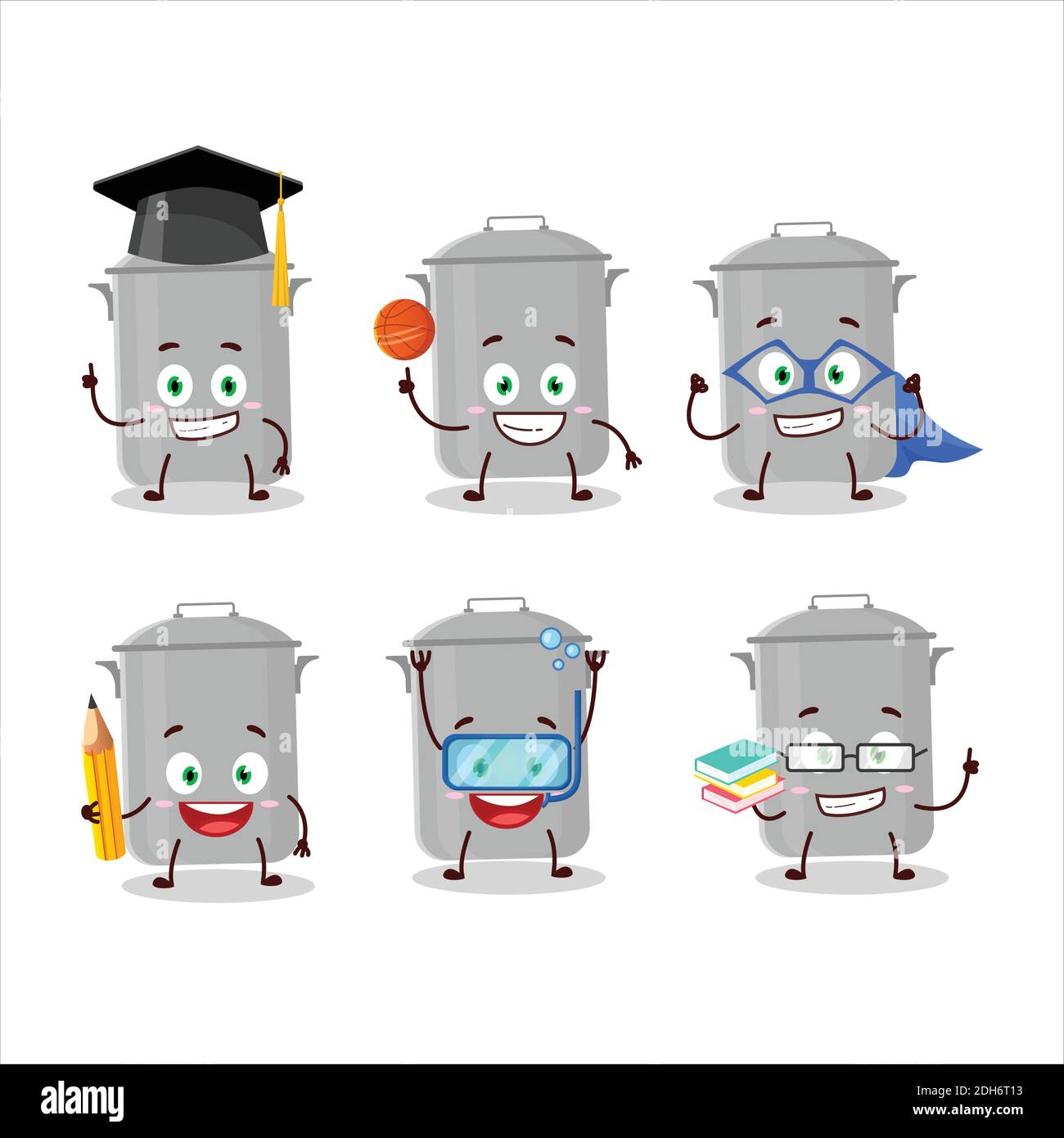 School student of stock pot cartoon character with various expressions ...