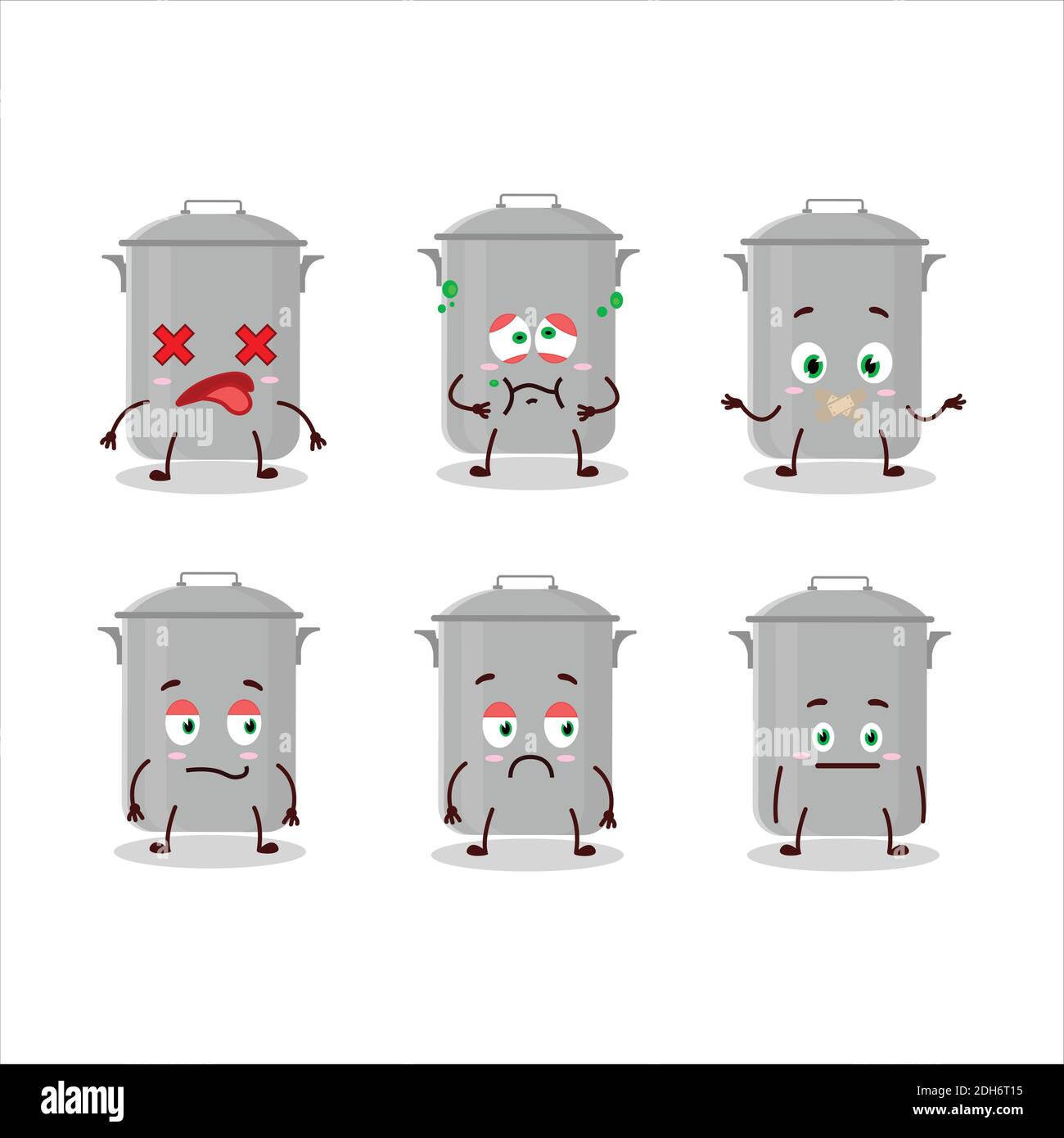 Stock pot cartoon character with nope expression. Vector illustration ...