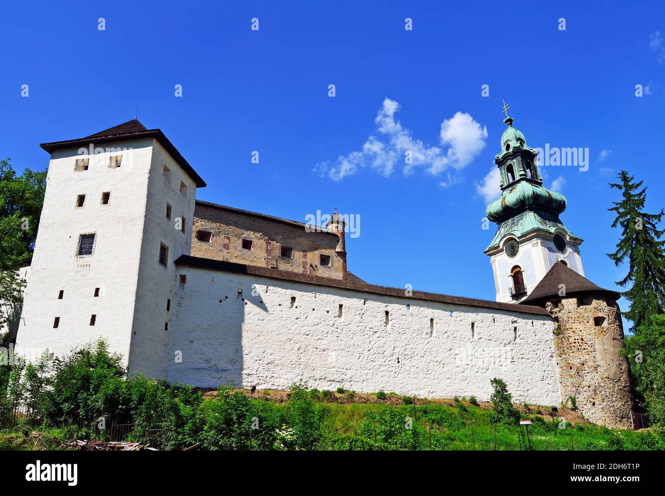 Castle with church Stock Photo - Alamy