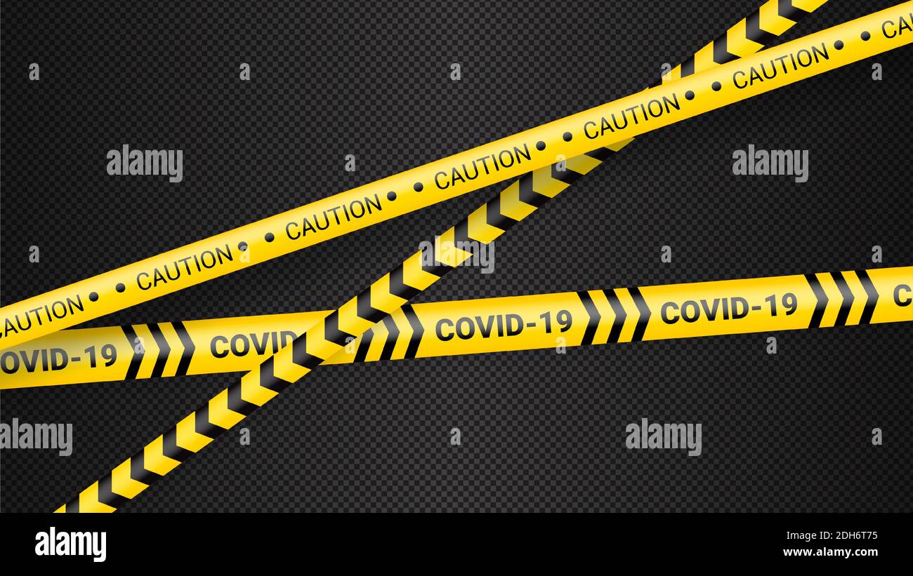 Quarantine danger tape. Covid 19 and quarantine zone yellow warning ...