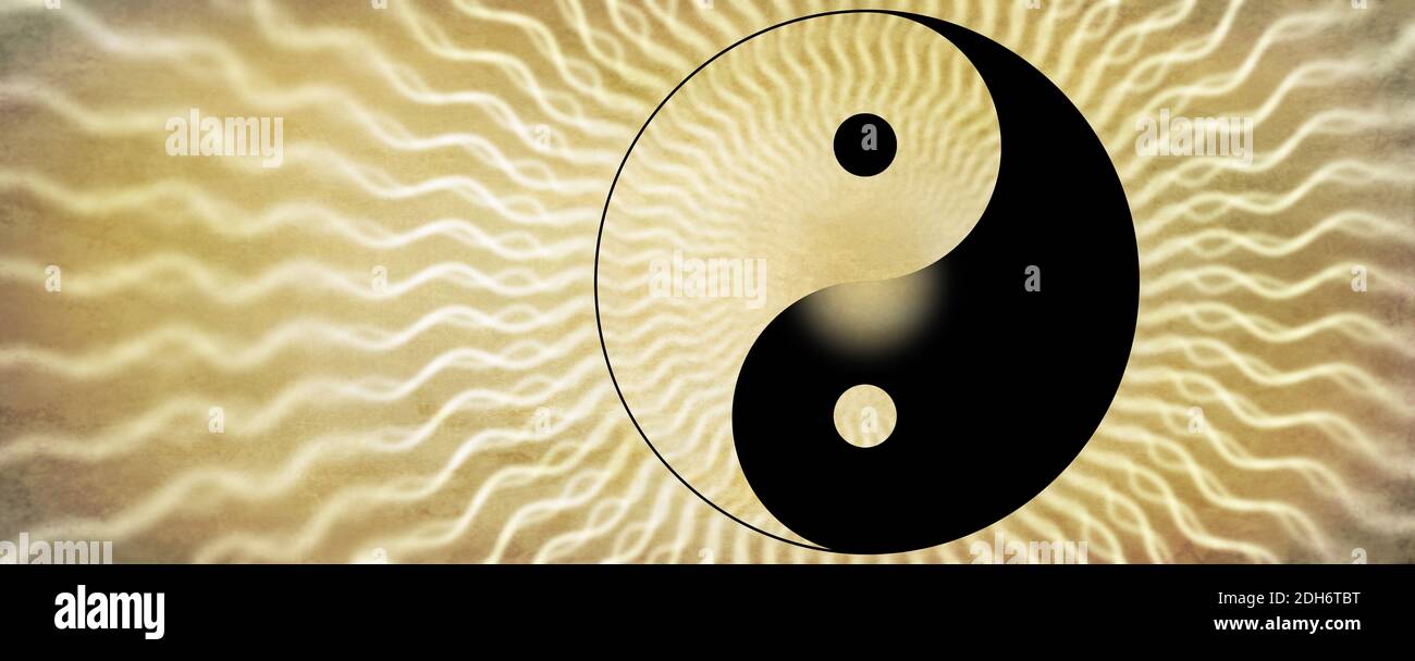 Yin, yang, medicine, chinese, tcm, symbol, sign, textured banner Stock ...