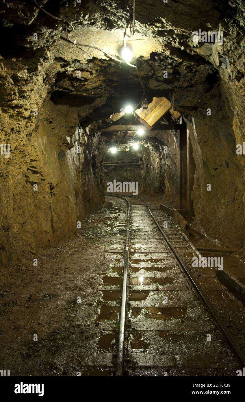 an underground copper tunnel in a copper mine Stock Photo - Alamy