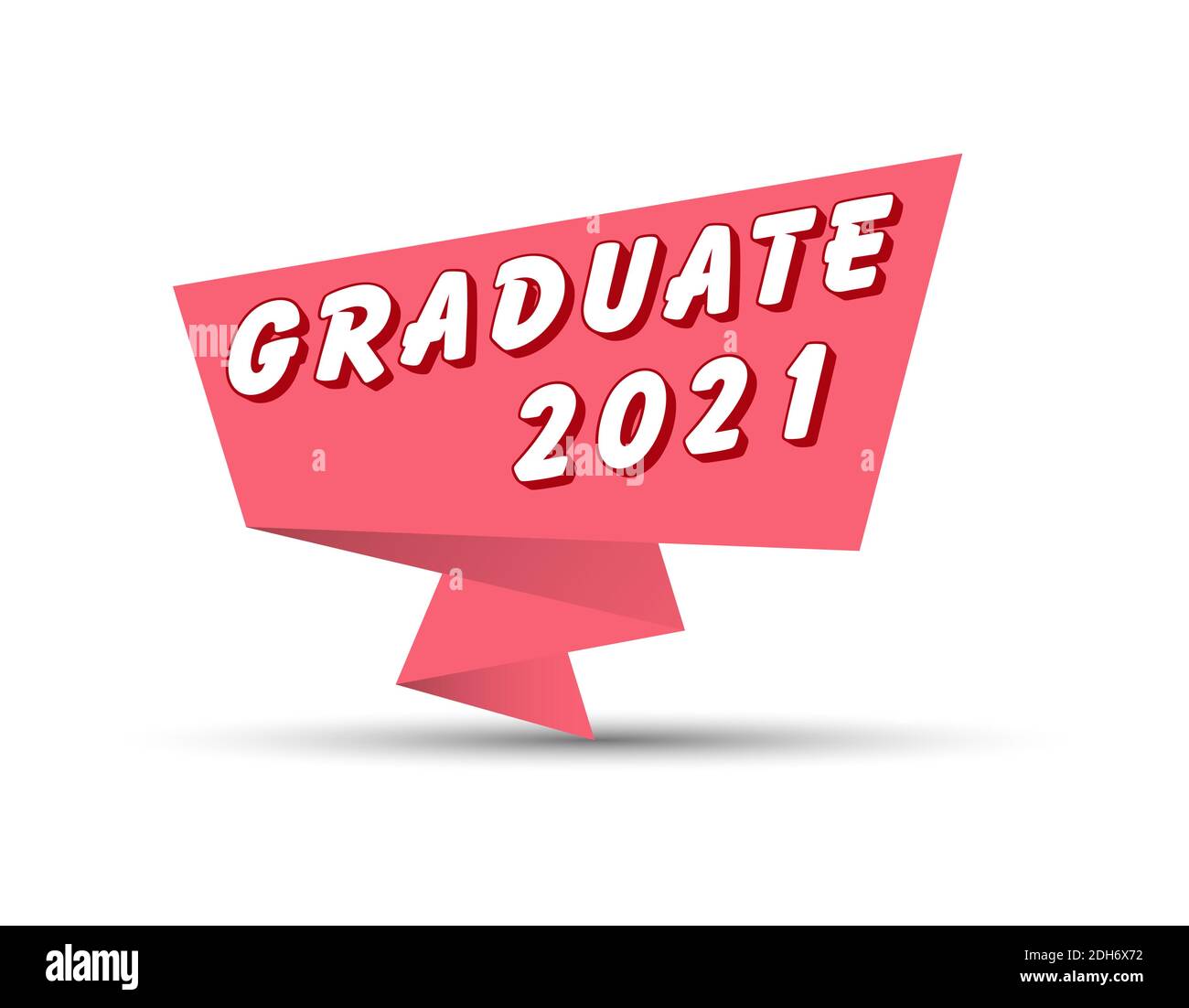 Red banner with the inscription GRADUATE 2021. Stock illustration Stock ...
