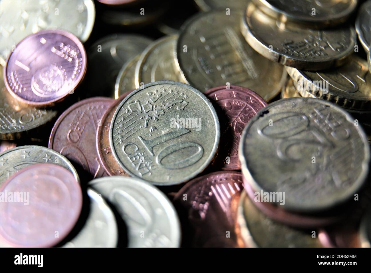 coins on white background Stock Photo - Alamy