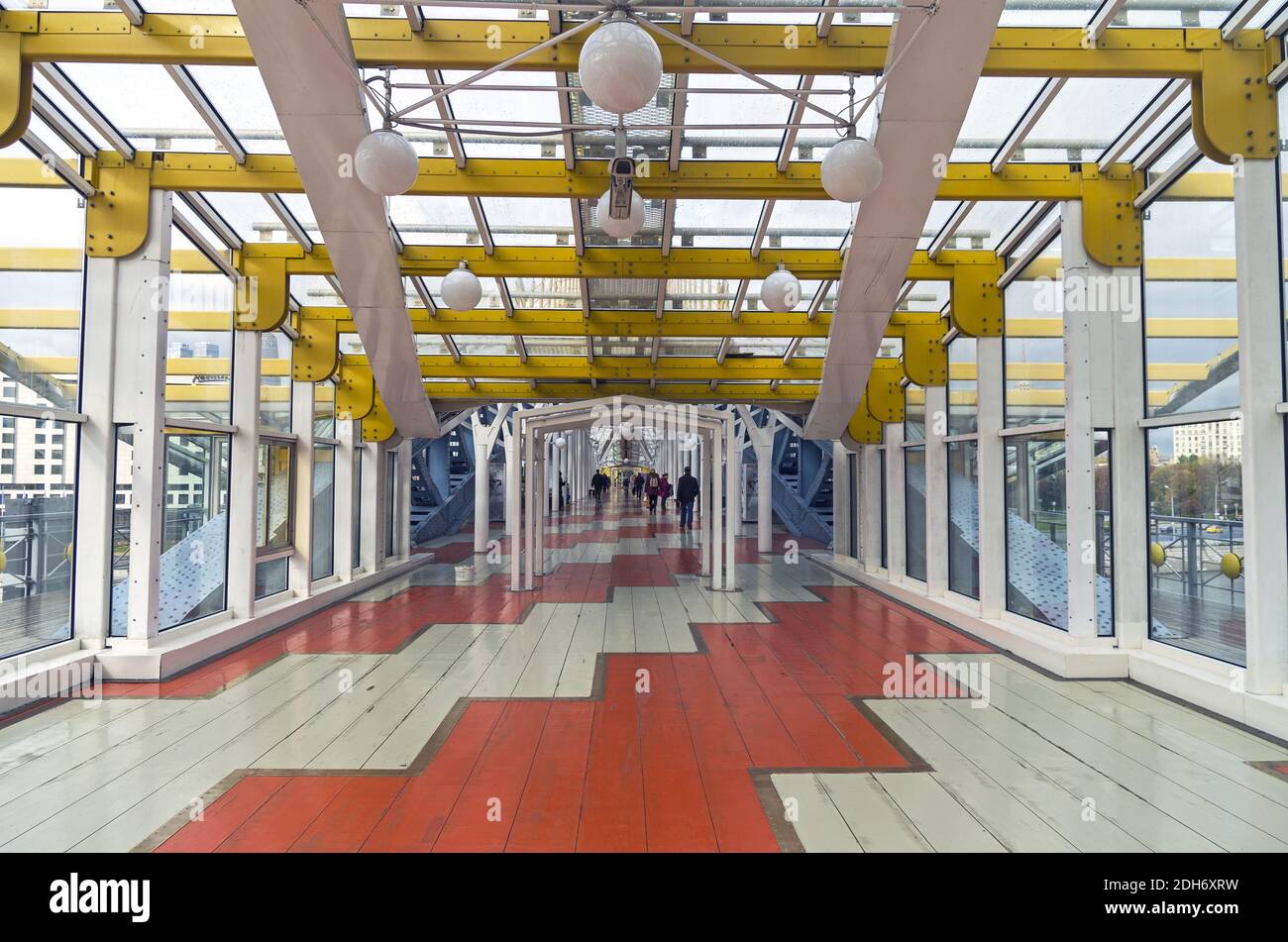 Inside the pedestrian bridge Stock Photo - Alamy
