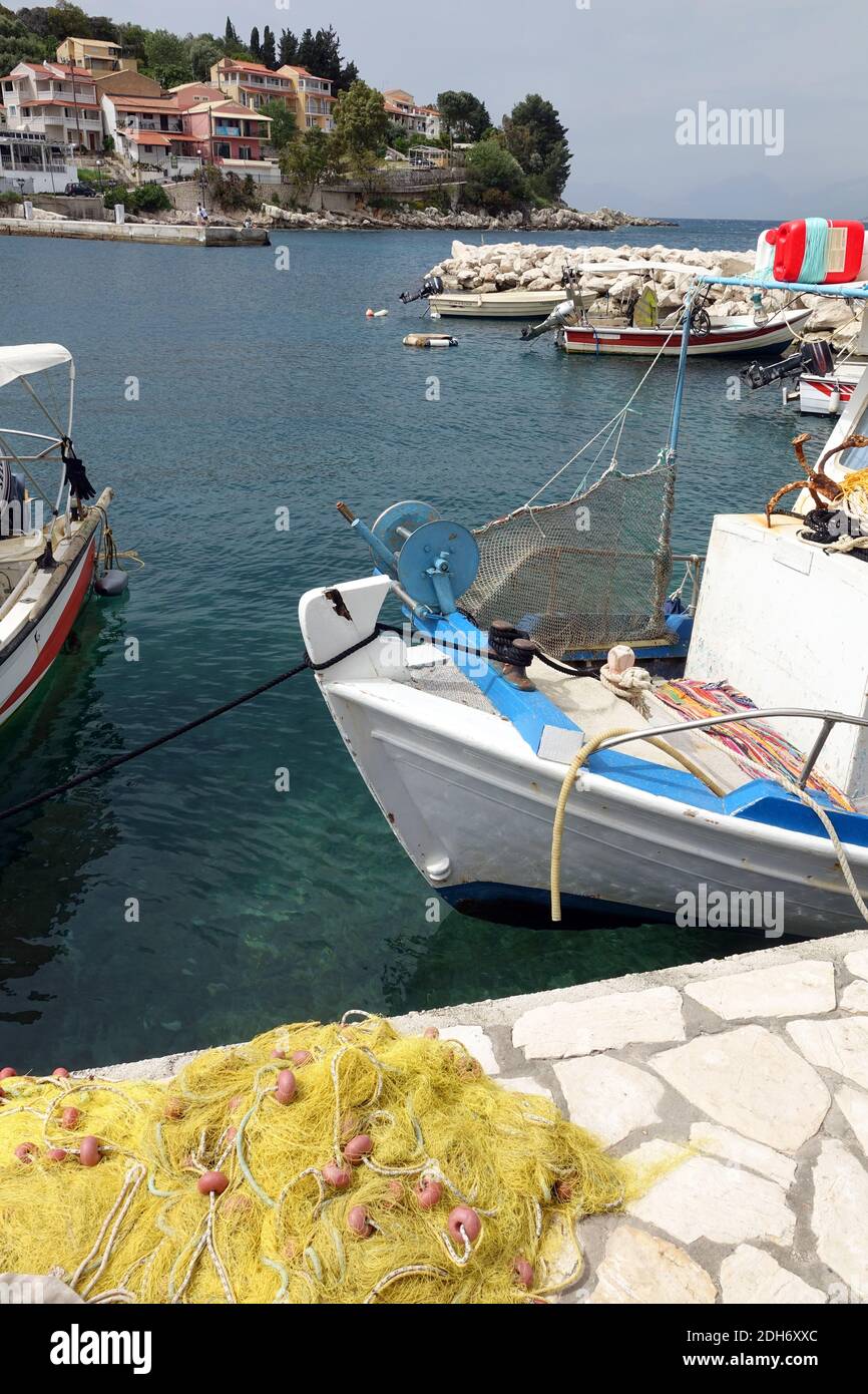 Fishing boat near Kassiopi, Corfu Stock Photo - Alamy
