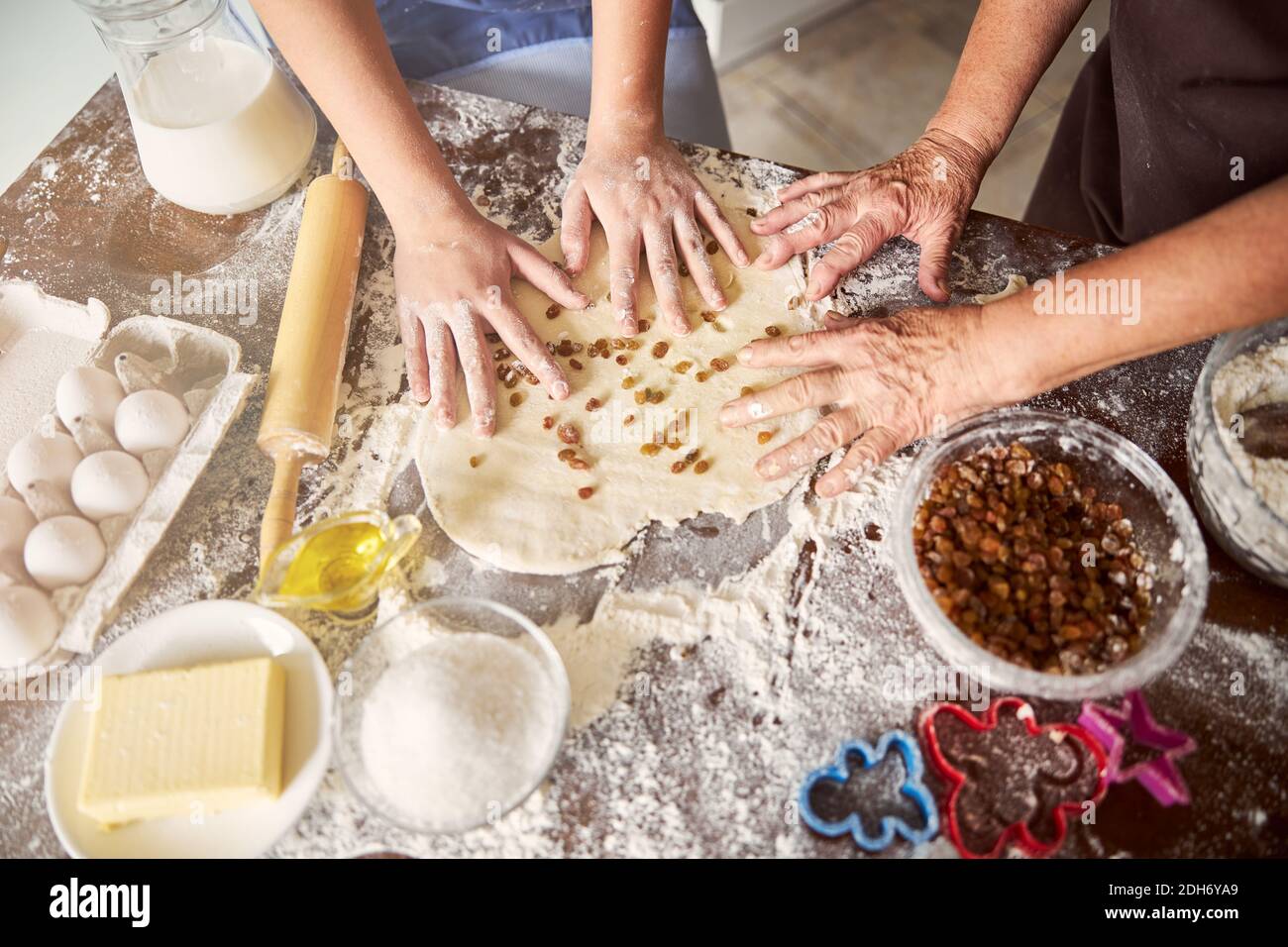 Cooking with grandma being a culinary adventure Stock Photo - Alamy