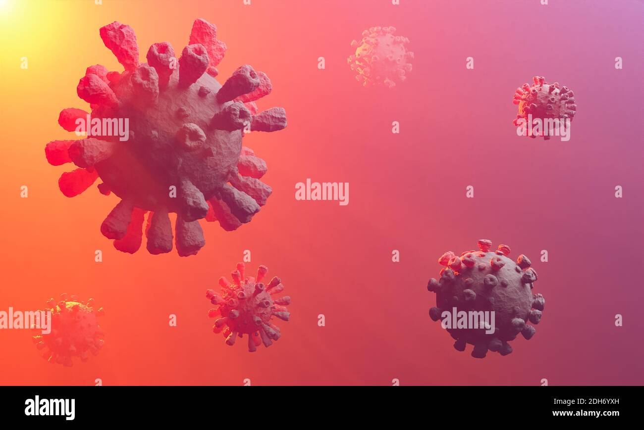 Image of Flu COVID-19 virus cell concept. Coronavirus Covid-19 ...