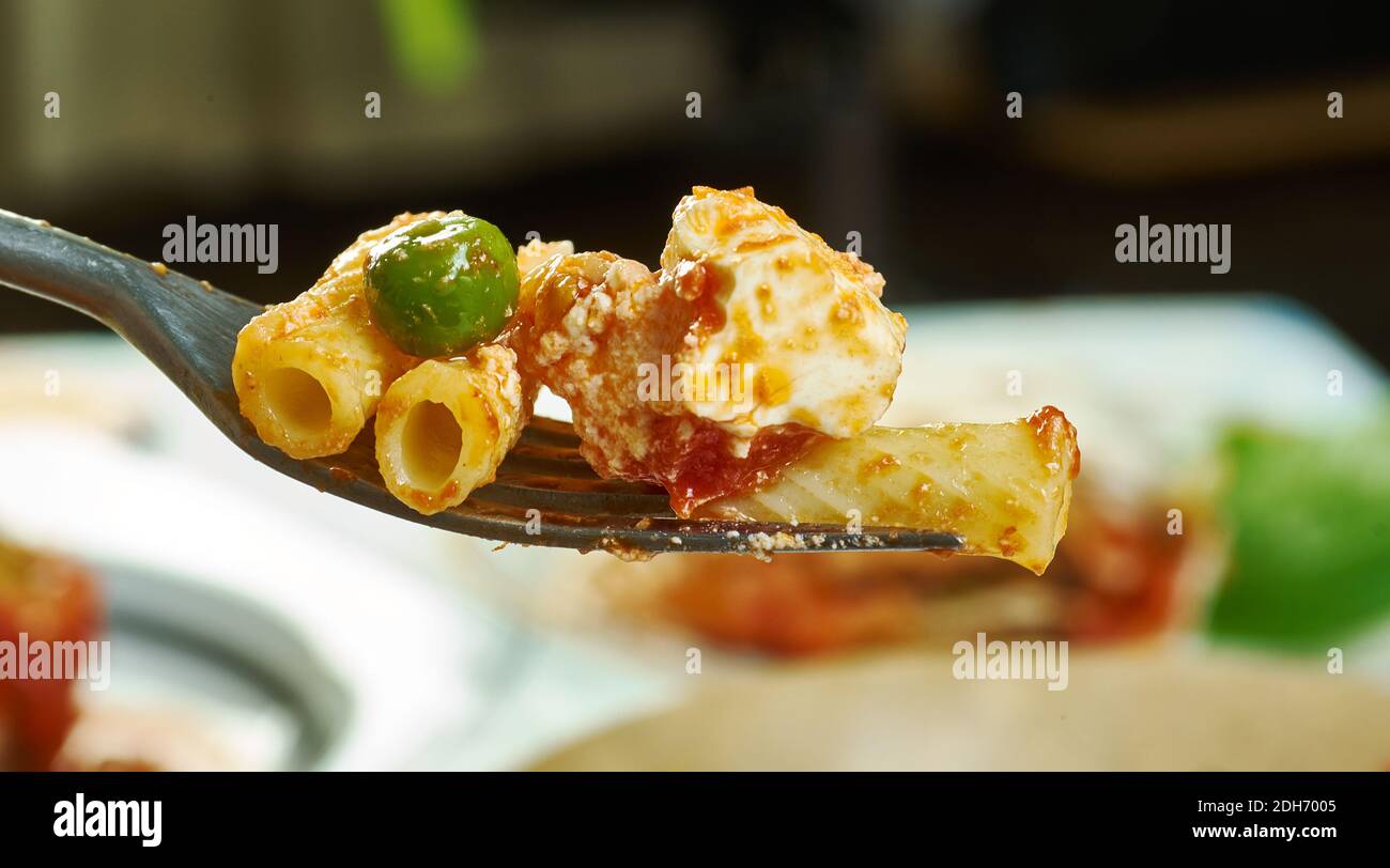 Sicilian Ricotta Eggplant Pasta Timbale Stock Photo - Alamy