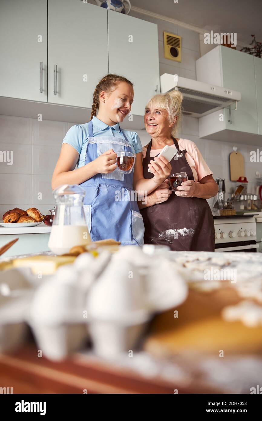 Elderly Grandchild Home Tea High Resolution Stock Photography and ...