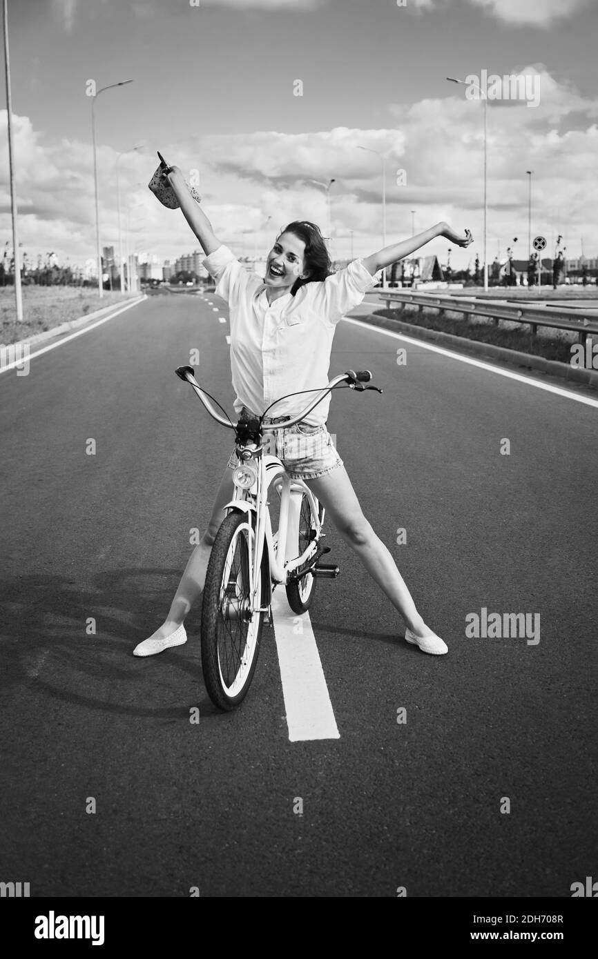 Biker female Black and White Stock Photos & Images - Alamy