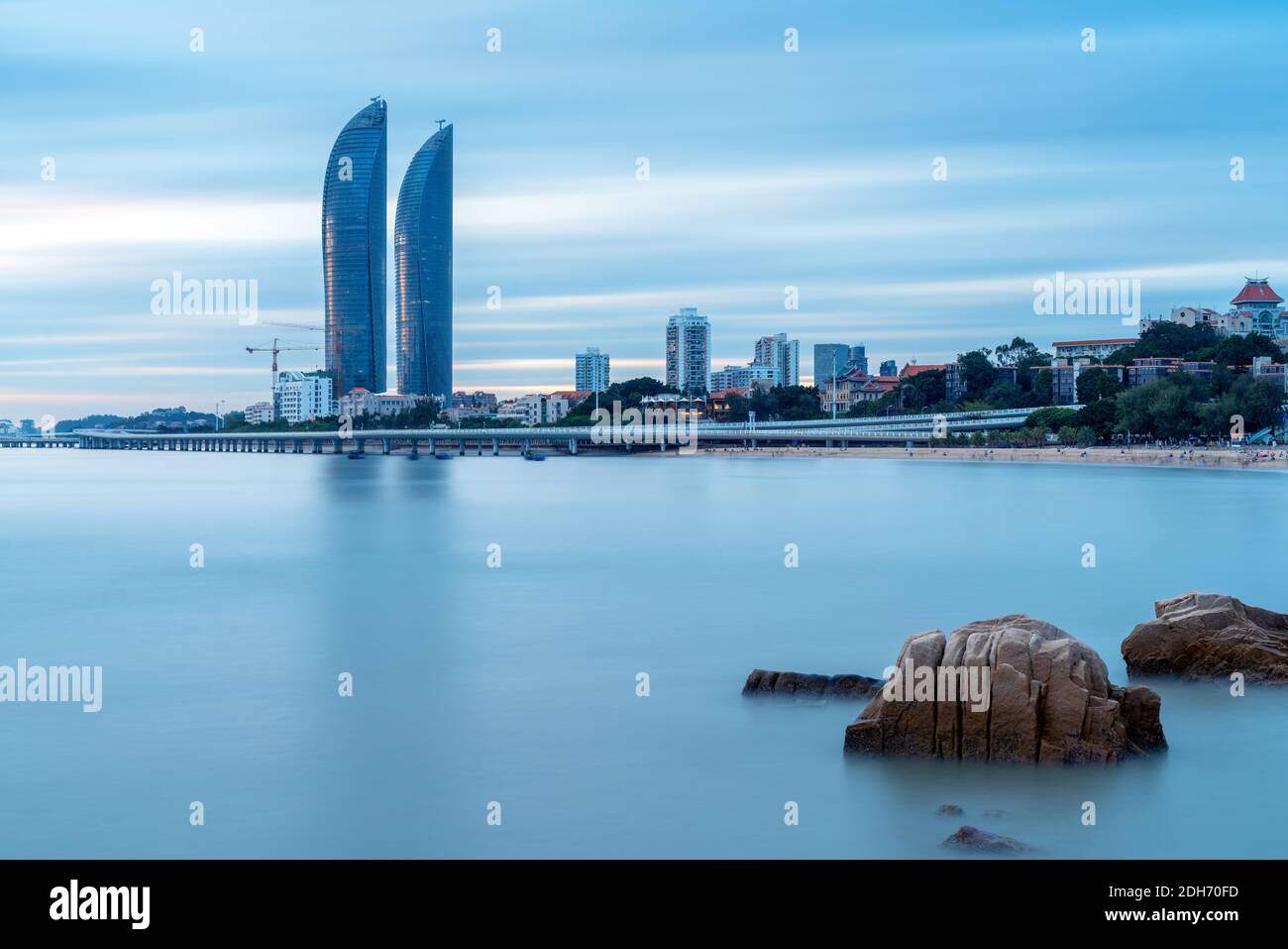 Sea and city view of Xiamen, China Stock Photo - Alamy