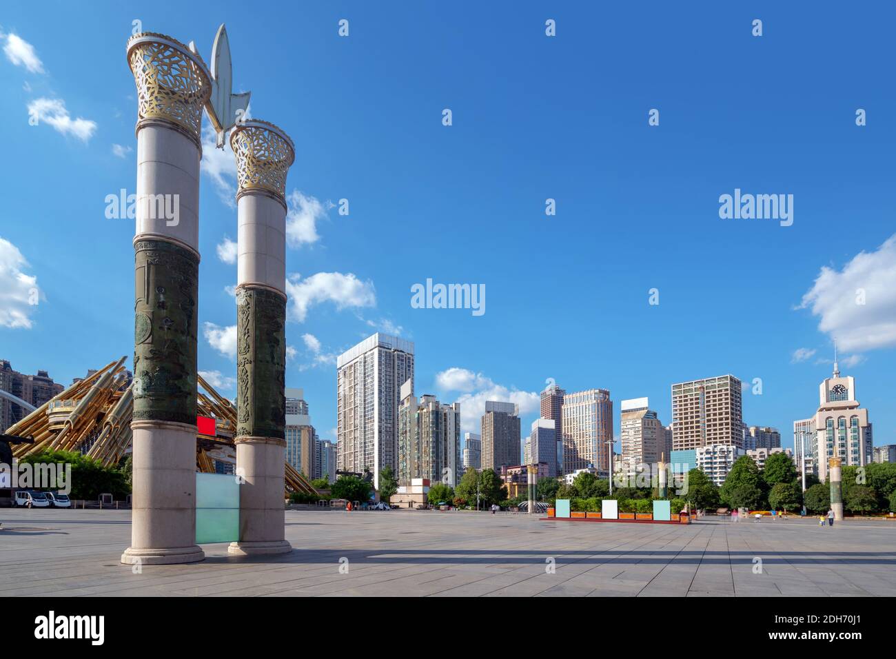 The fortification square is a landmark building in Guiyang, Guizhou ...