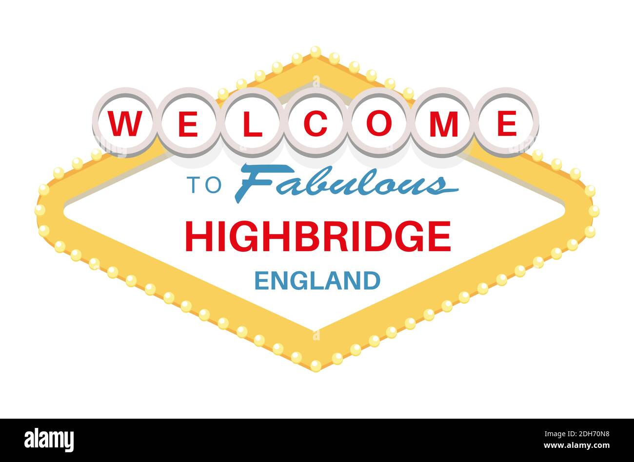 Welcome to Fabulous Highbridge England sign - Vector Illustration on a ...