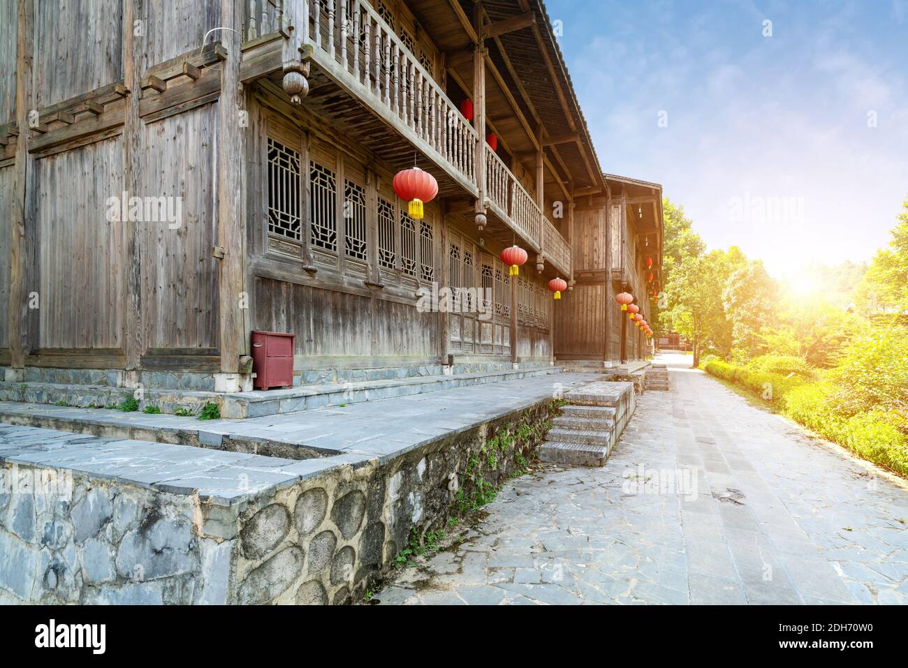 Chinese style traditional wooden building Stock Photo - Alamy